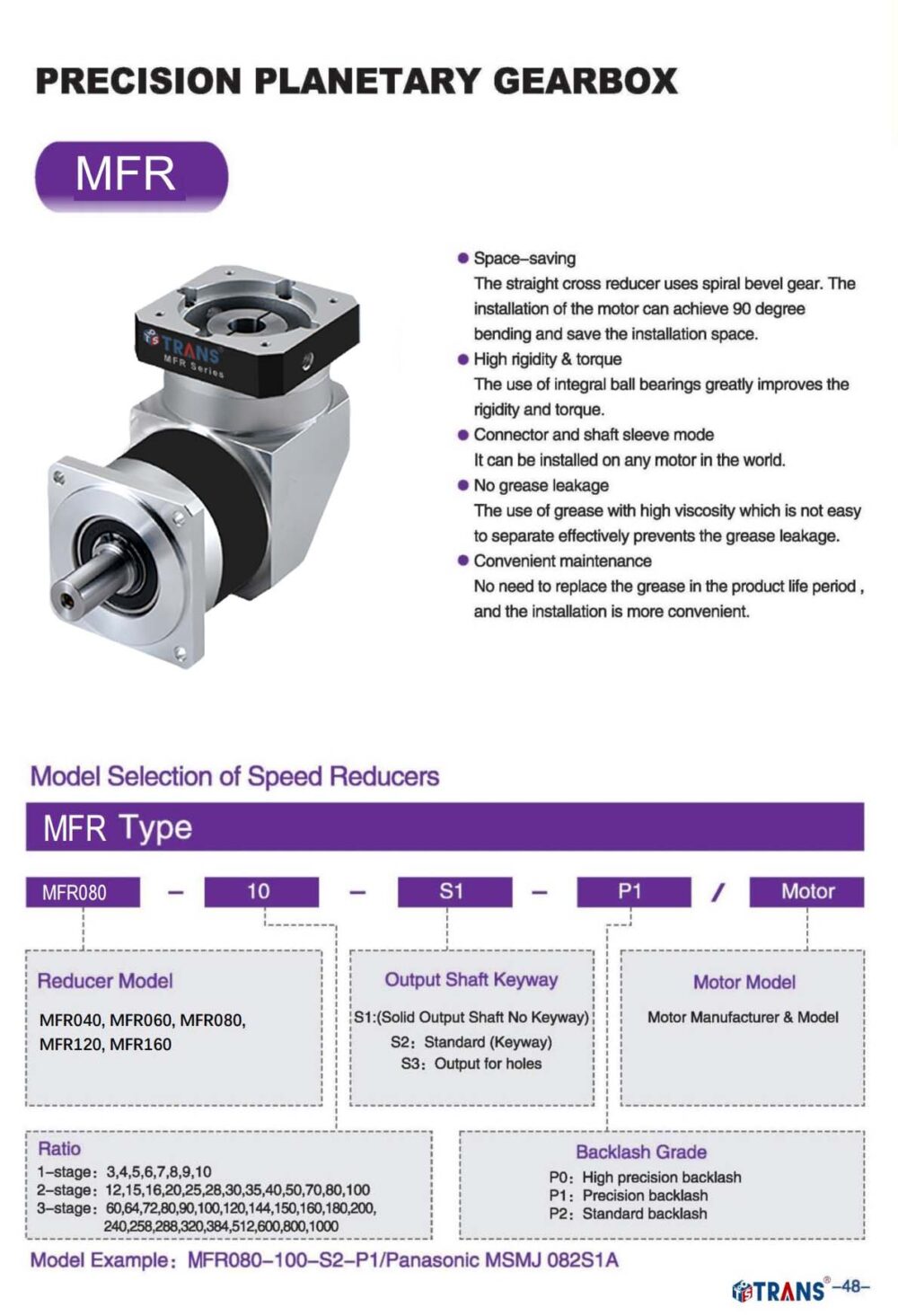 MFR Series Right Angle Planetary Gearbox - Trans Motion Control Expert